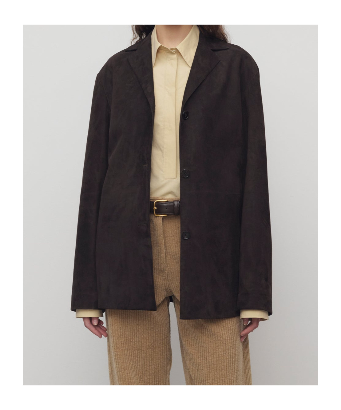 THE ROW The Row Fabian Single-Breasted Suede Jacket